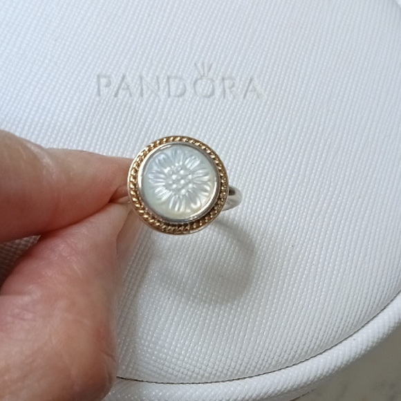 Jewelry | Pandora Vintage 14k Gold Stirling Silver Mother Of Pearl ...